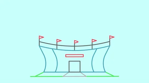 animated appearance of the stadium, aren... | Stock Video | Pond5