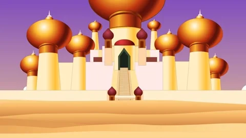 Animated Arabian Castle Zoom-in Cartoon ... | Stock Video | Pond5