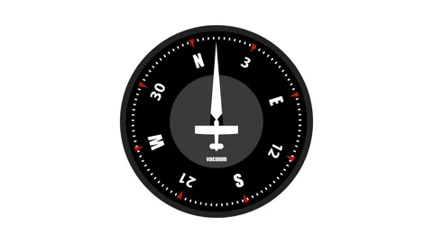 Animated aviation compass. Board of meas... | Stock Video | Pond5