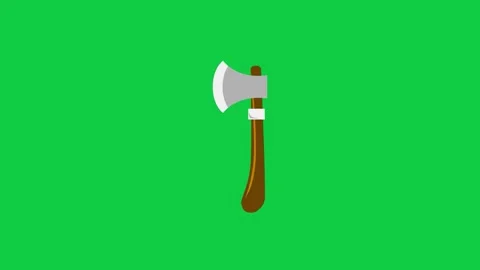 Animated axe spinning on a green screen ... | Stock Video | Pond5