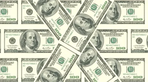 Animated background 100 dollar bills | Stock Video | Pond5