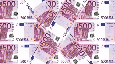 Animated background 500 Euro bills | Stock Video | Pond5