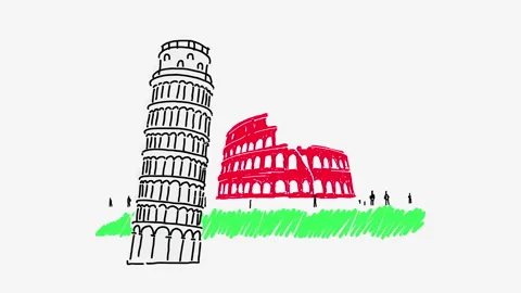 Animated Background Attractions In Italy | Stock Video | Pond5