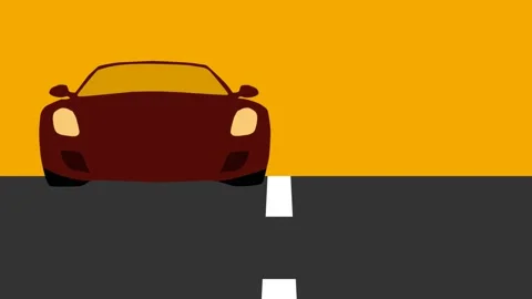Animated background. Car racing on the r... | Stock Video | Pond5