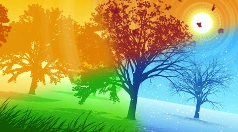 Animated Background Four Seasons | Stock Video | Pond5