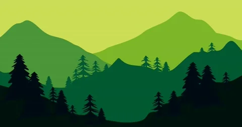 animated background of green mountains a... | Stock Video | Pond5
