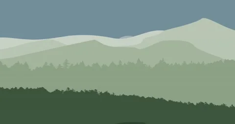 animated background of mountains and mis... | Stock Video | Pond5