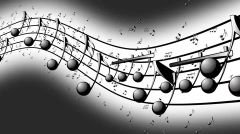 Animated background with musical notes | Stock Video | Pond5