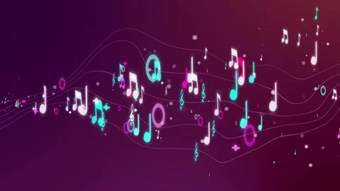 Animated Background With Musical Notes Stock Footage ~ Royalty Free ...