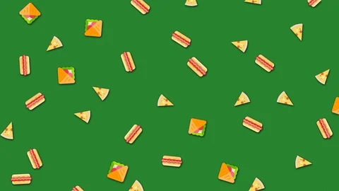 Animated background with repeating food ... | Stock Video | Pond5