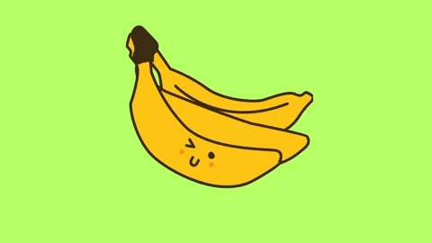 Animated banana isolated on green screen... | Stock Video | Pond5