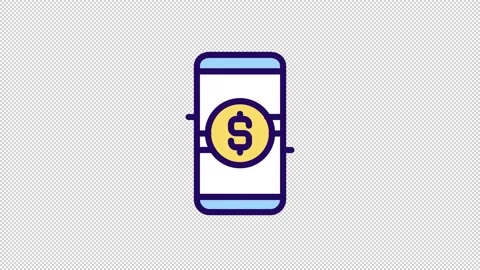 Animated banking app color icon | Stock Video | Pond5