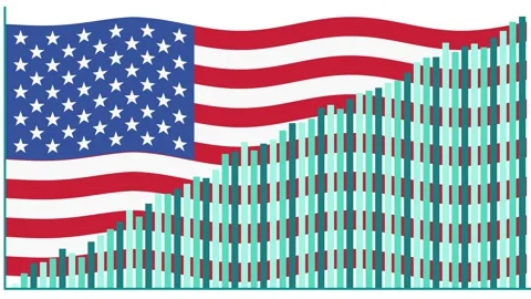 Animated Bar Graph Growing Over American... | Stock Video | Pond5