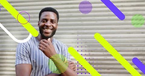 Animated bars sliding prompt man by shut... | Stock Video | Pond5