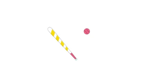Animated Baseball Bat and Ball icon back... | Stock Video | Pond5