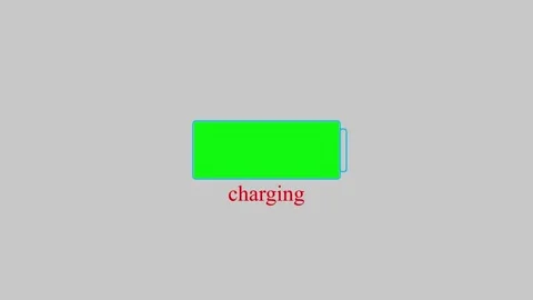 Animated battery icon with charging text... | Stock Video | Pond5