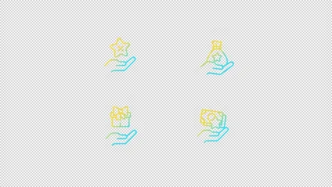 Animated benefits gradient ui icons | Stock Video | Pond5