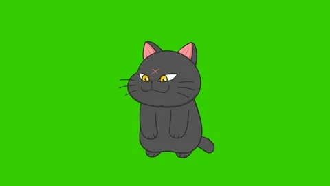 Animated Black Cat Walking | Stock Video | Pond5