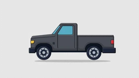 Animated Black Pickup Truck. Transportat... | Stock Video | Pond5