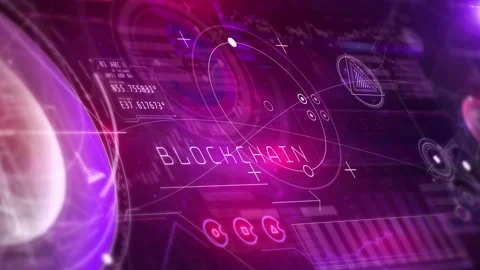 Animated blockchain infographic flow in ... | Stock Video | Pond5