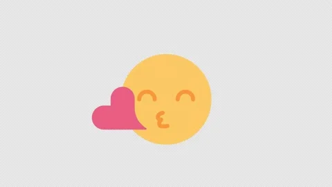 Animated blowing kiss emoticon | Stock Video | Pond5