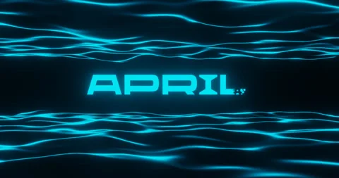 Animated blue "APRIL" lettering on a bla... | Stock Video | Pond5