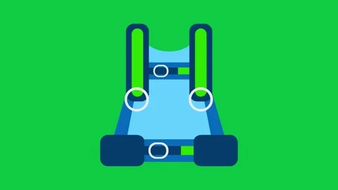 Animated blue backpack on a green screen... | Stock Video | Pond5