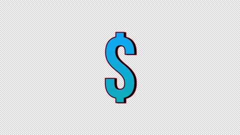 Animated blue dollar sign pops up on a s... | Stock Video | Pond5