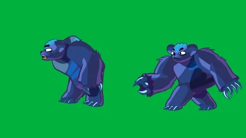 Animated blue hippo standing on green sc... | Stock Video | Pond5