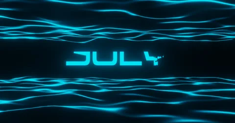 Animated blue "JULY" lettering on a blac... | Stock Video | Pond5