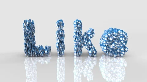 Animated blue lettering word Like on whi... | Stock Video | Pond5