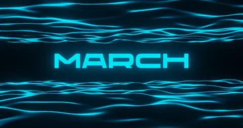 Animated blue "MARCH" lettering on a bla... | Stock Video | Pond5