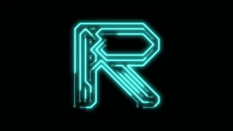 Animated blue neon glowing alphabet lett... | Stock Video | Pond5