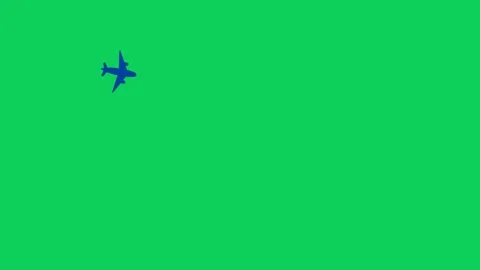 Animated blue plane flies along a trajec... | Stock Video | Pond5