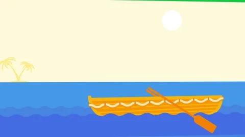 Animated boat sailing on a calm sea on a... | Stock Video | Pond5