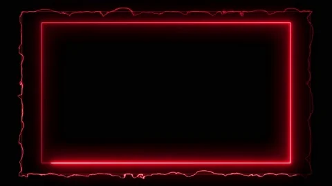 Animated border neon glow red color | Stock Video | Pond5