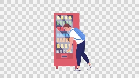 Animated boy near vending machine | Stock Video | Pond5
