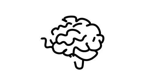 Animated Brain icon on white background.... | Stock Video | Pond5