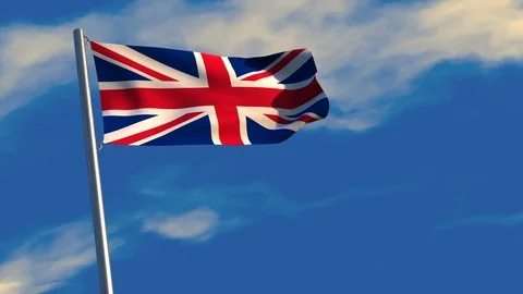 Animated British flag waving in the wind | Stock Video | Pond5