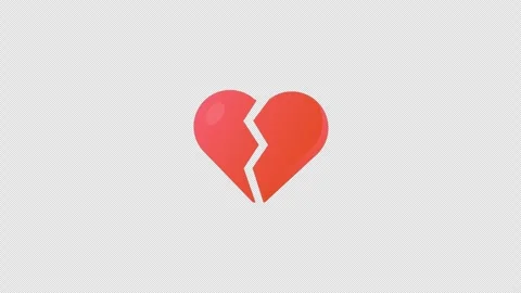 Animated Broken Red Heart Emoji on Trans... | Stock Video | Pond5