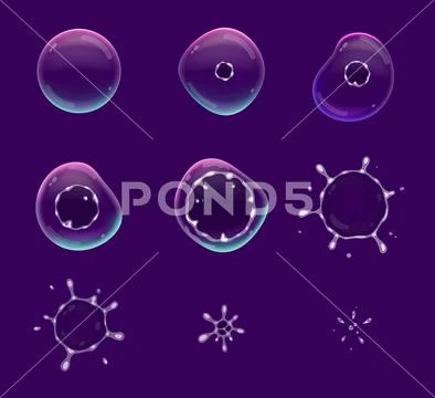 Animated bubble burst, game sprite animation: Royalty Free #234258182