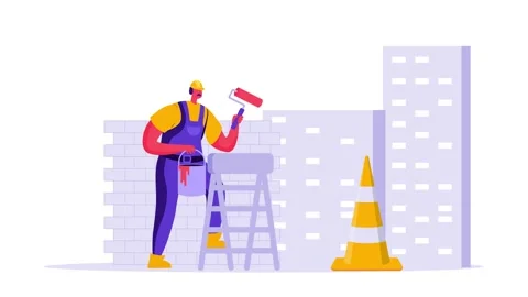 Animated Building Construction Scene 4K | Stock Video | Pond5