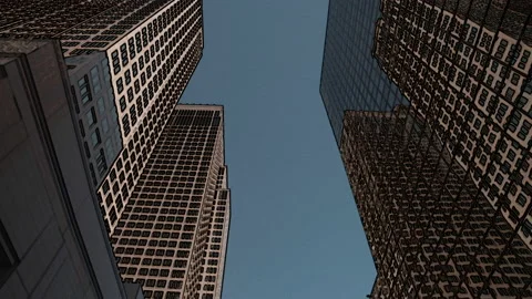 Animated buildings in financial district | Stock Video | Pond5