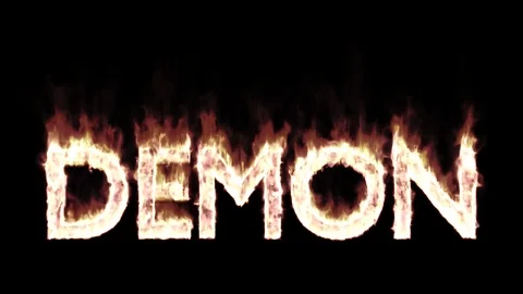 Animated burning demon text - all caps | Stock Video | Pond5