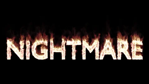 Animated burning nightmare text - all ca... | Stock Video | Pond5
