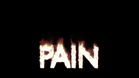 Animated burning text pain - all caps | Stock Video | Pond5