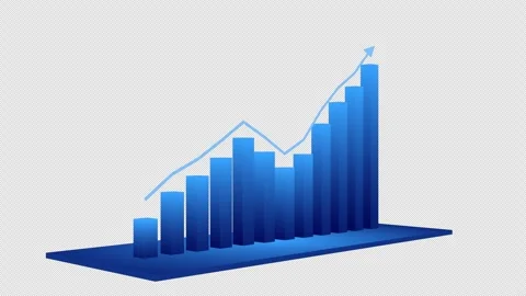 animated business chart bars, side view | Stock Video | Pond5