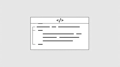 Animated bw writing HTML script | Stock Video | Pond5