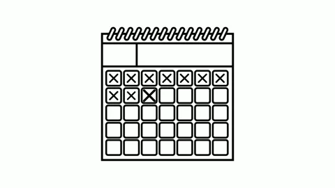 animated calendar with cross marks. Mon... | Stock Video | Pond5