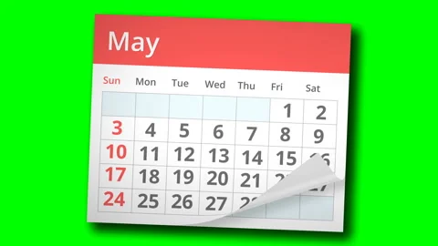 animated calendar green screen month fli... | Stock Video | Pond5